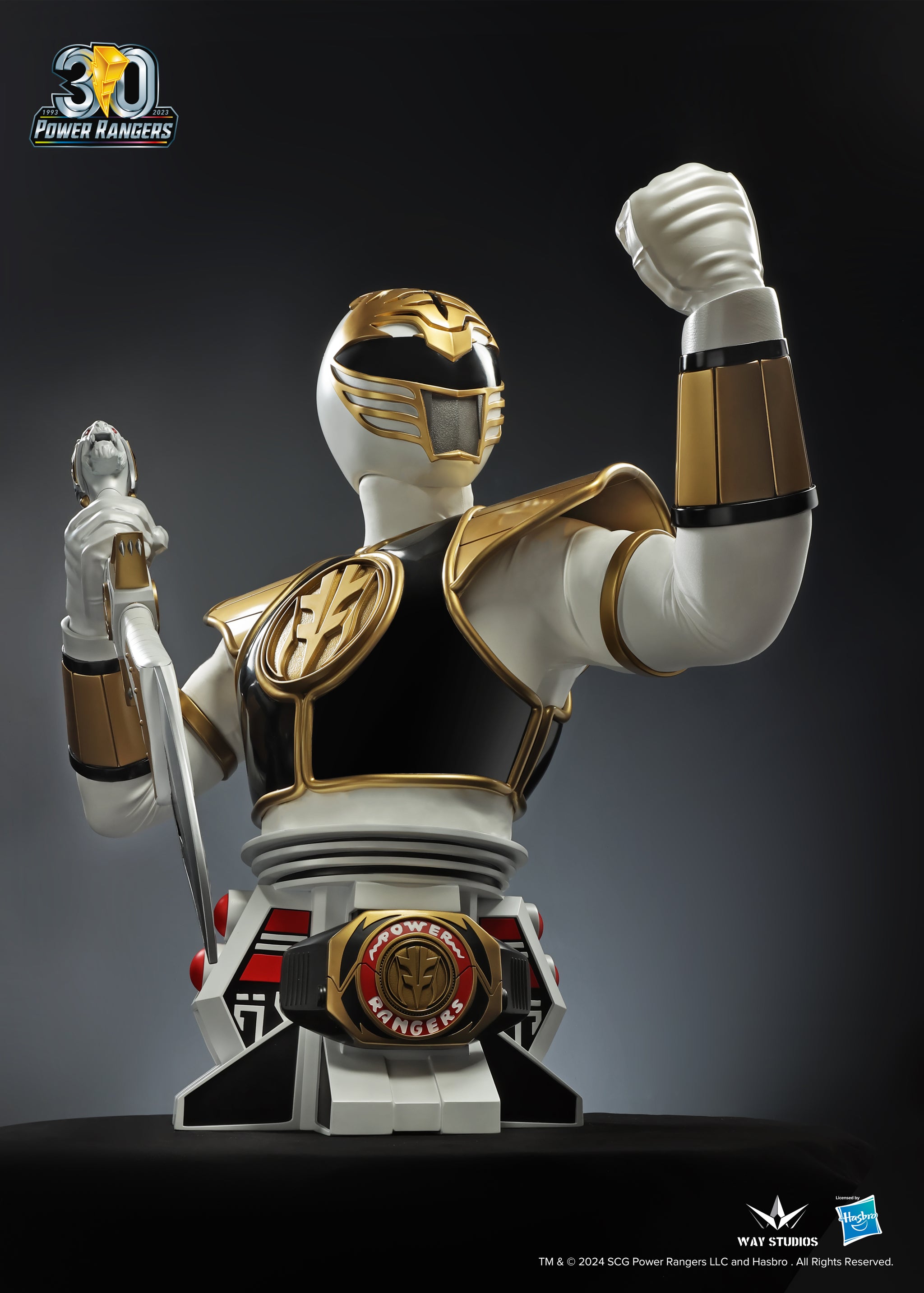 WAYSTUDIOS POWER RANGERS SERIES WHITE RANGER LIFE SIZE BUST – WAY STUDIOS