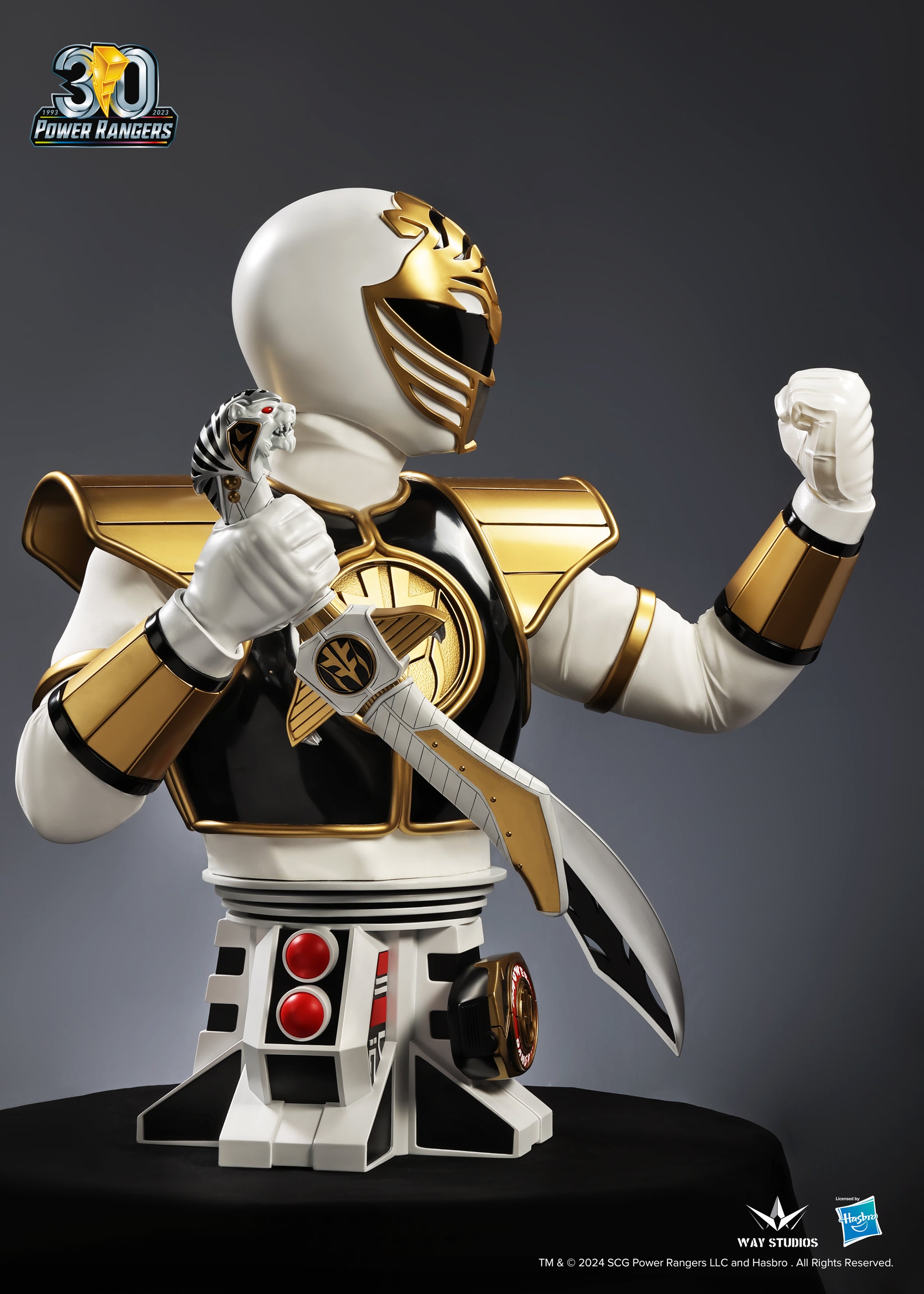 WAYSTUDIOS POWER RANGERS SERIES WHITE RANGER LIFE SIZE BUST – WAY STUDIOS